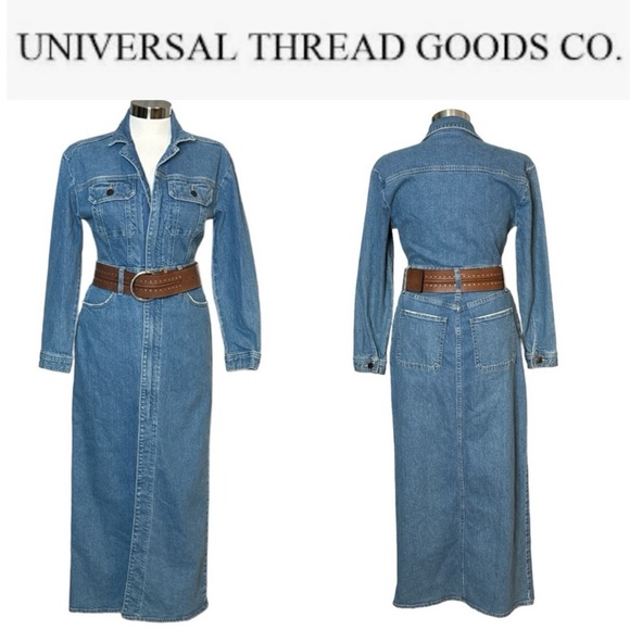Universal Thread | Dresses | Universal Thread Long Sleeve Denim Jean ...